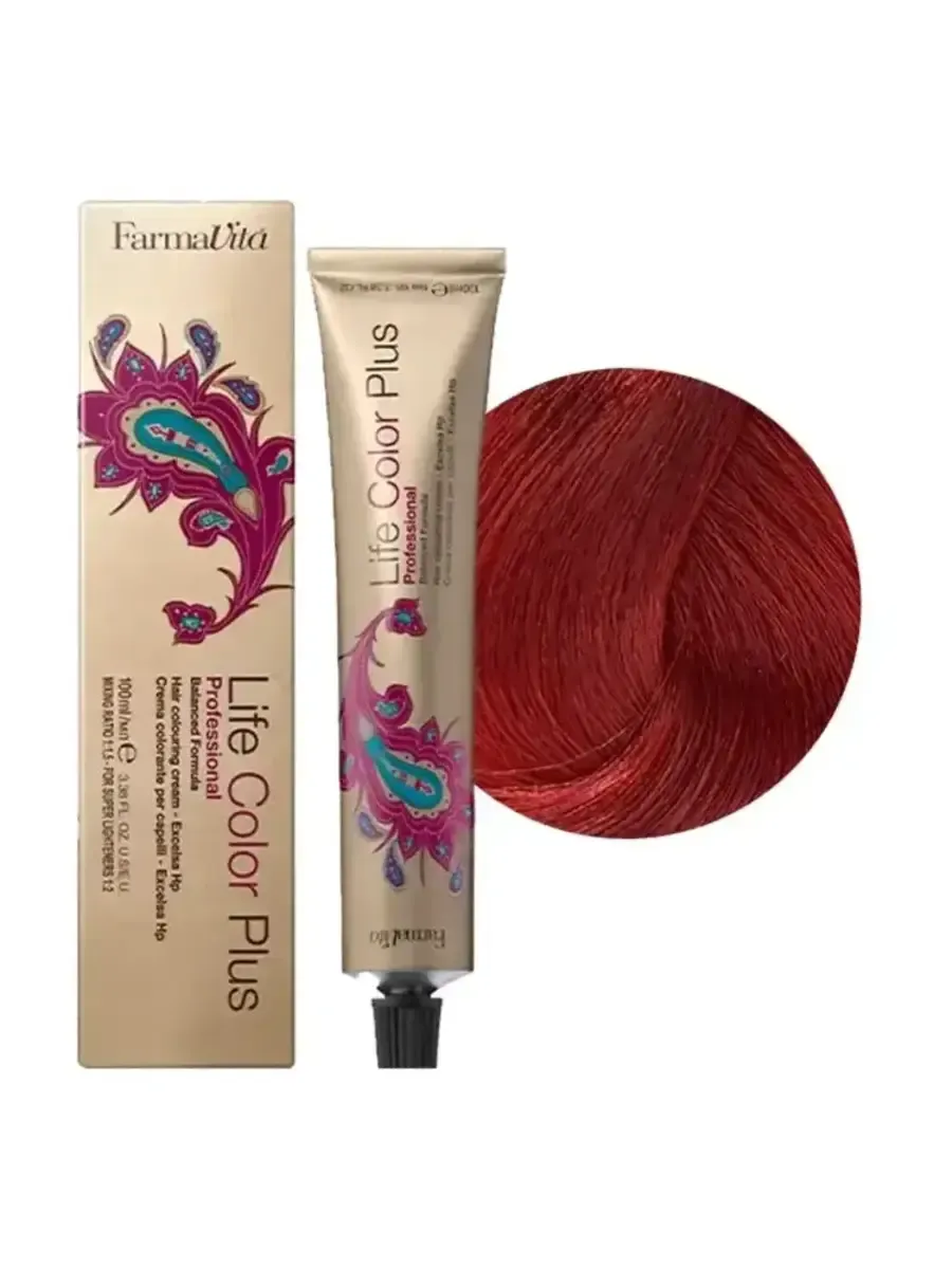 Краска для волос Farmavita Life Color Plus Prof, Перманентный краситель с низким содержанием аммиака, 7.66