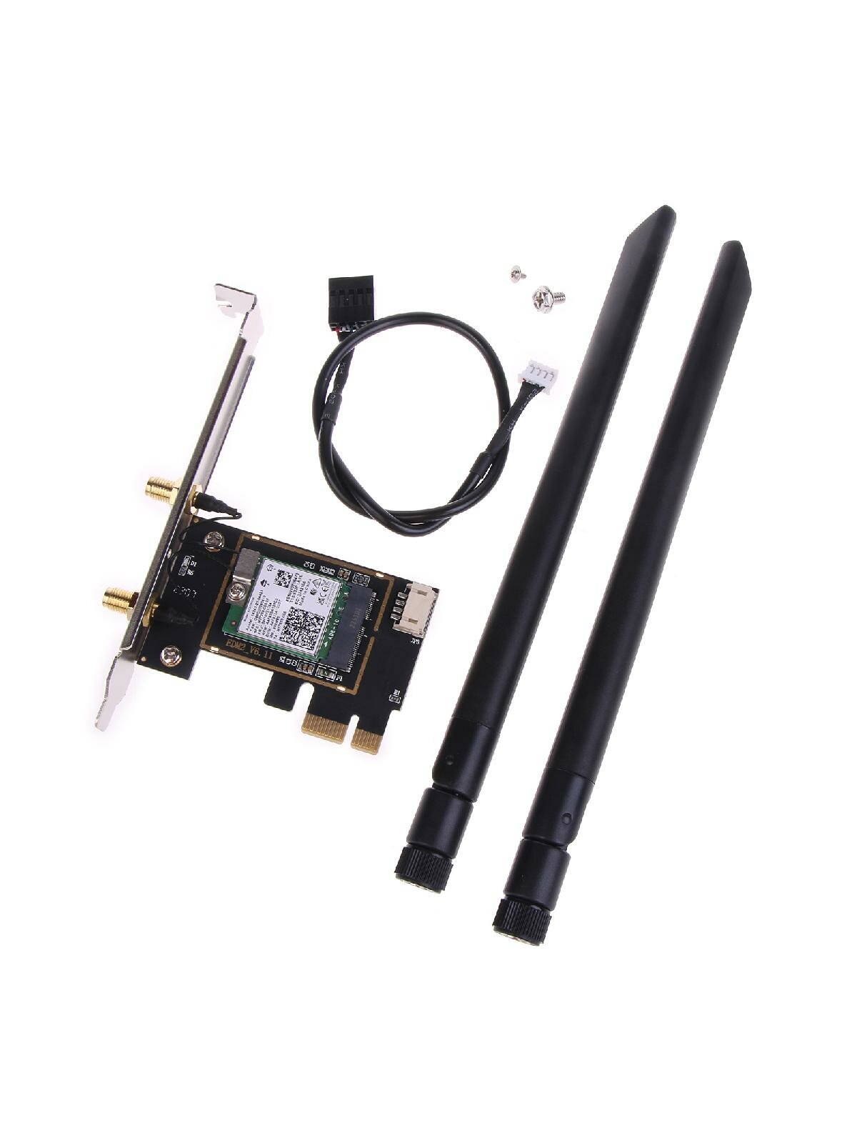 Desktop Wi-Fi 6E PCIe Wireless Adapter AX210 BT5.3 5400Mbps Tri-band 2.4/5/6Ghz Wireless Wifi 6e Network Card 2 Antennas