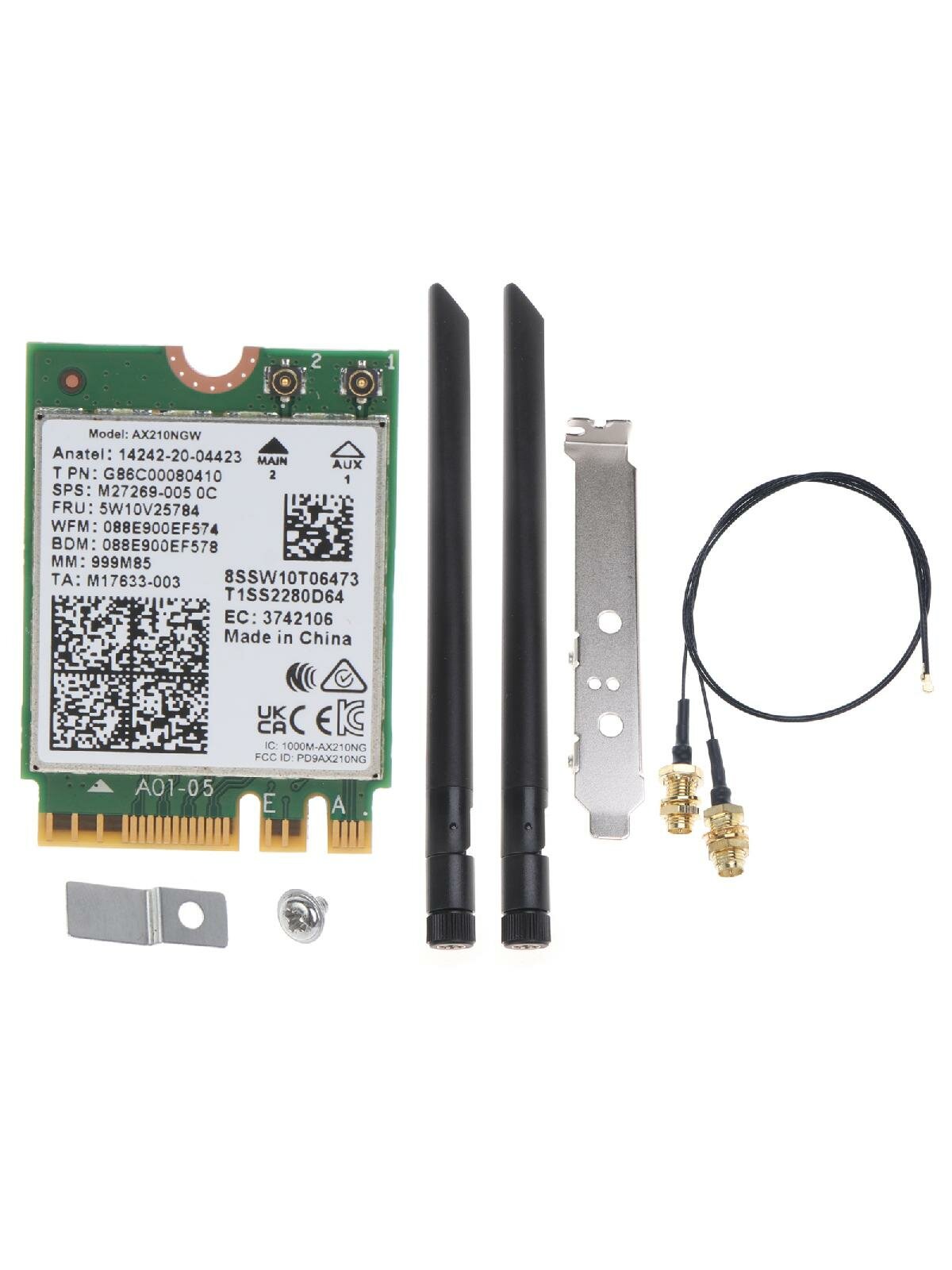 Wireless Network Card WiFi 6E for Intel AX210 5374M Bluetooth-compatible 5.2 for Desktop PC 2.4G/5Ghz/6Ghz AX210NGW for