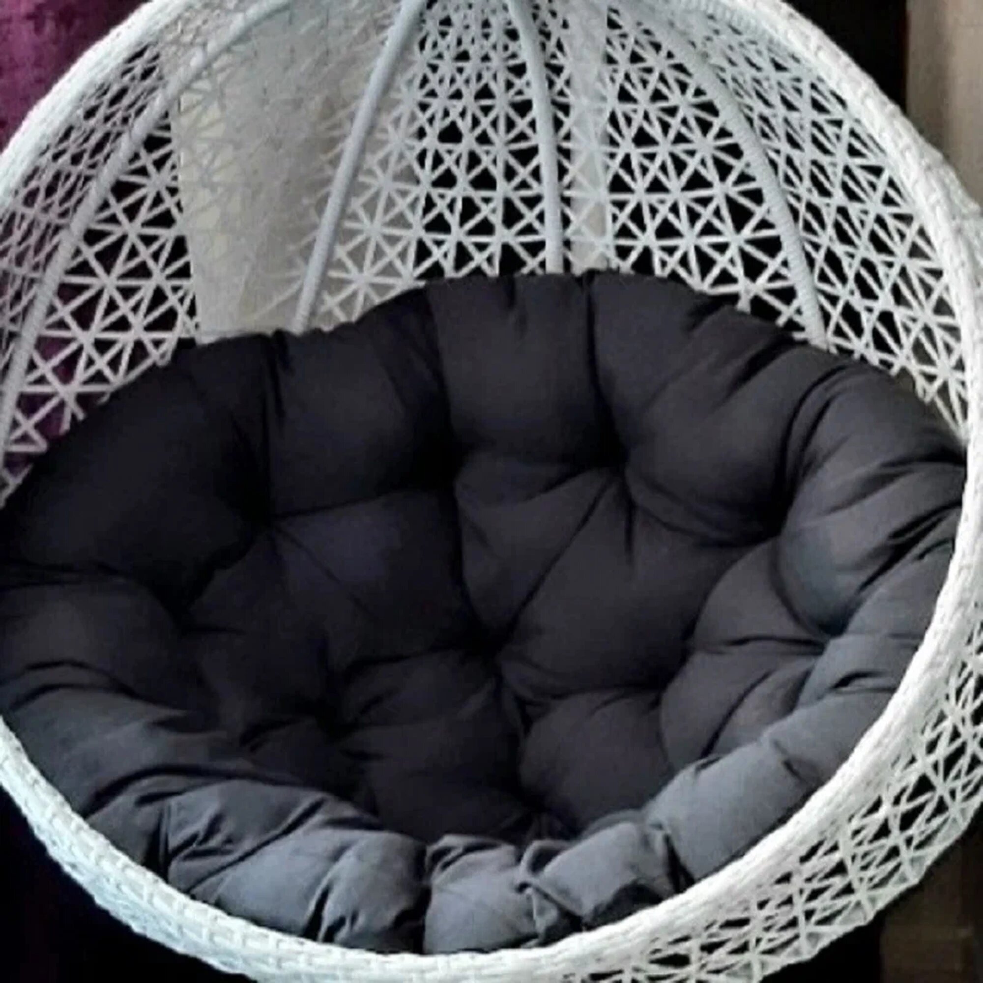 Подушка для качелей, 130*130см, двухсторонняя, синтепух, серая