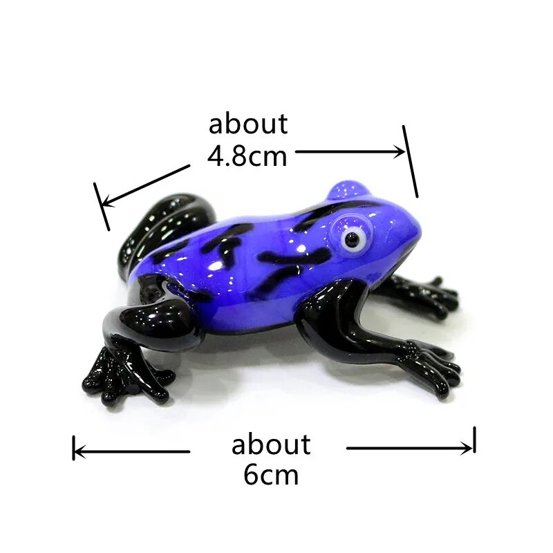 Мини-фигурка лягушка из муранского стекла GLASS MOUSE Фиолетовый, Синий