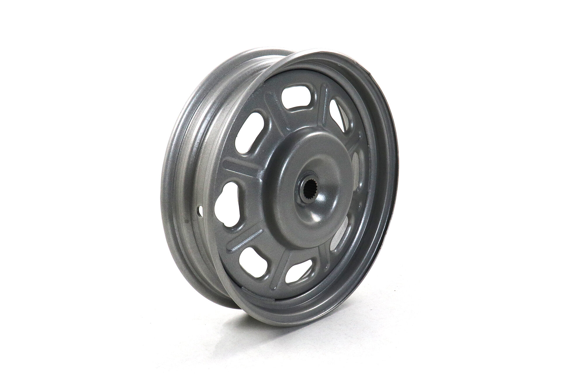 Обод 10" задний штамп. WM ACTIV, Racer Meteor, QT-3(8 овал. отверстий,2,15*10, колодки 110 мм,19 шлицов)