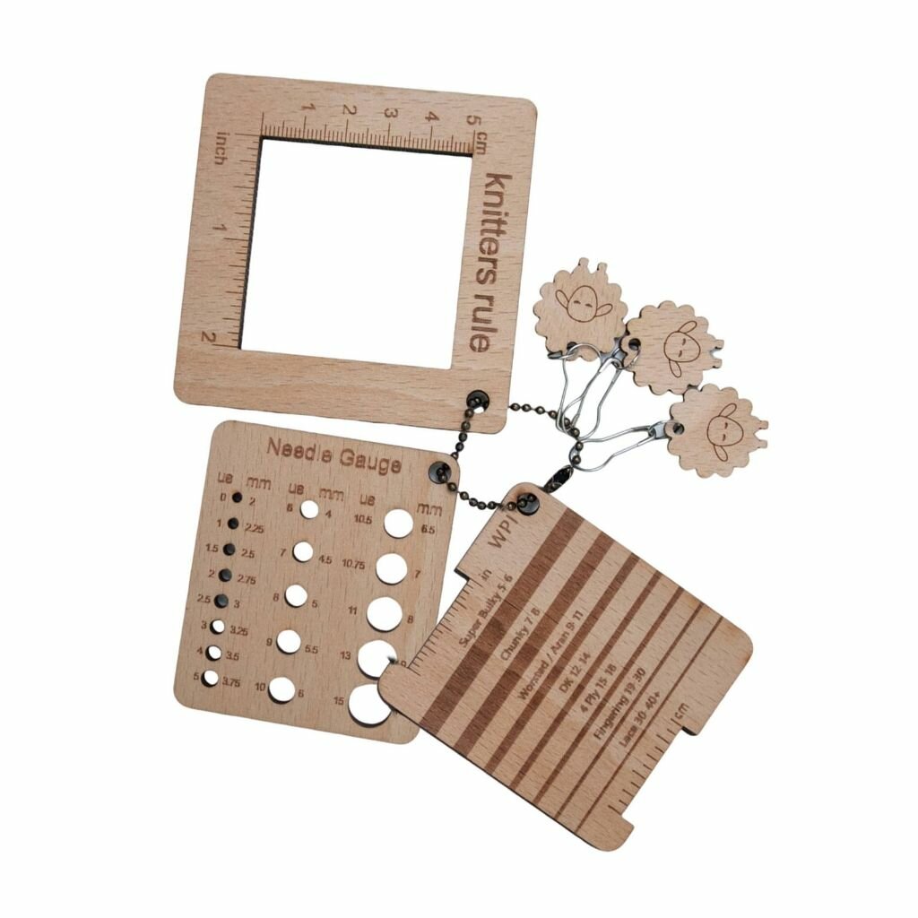 Деревянная вязальная игла, измеритель пряжи, линейка, инструмент для шитья, набор подвесок точного измерения