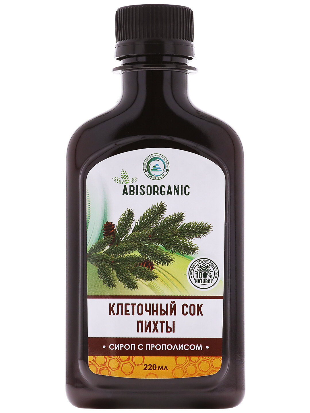 Abisorganic. Клеточный сок пихты Сибирской с прополисом 220 мл.