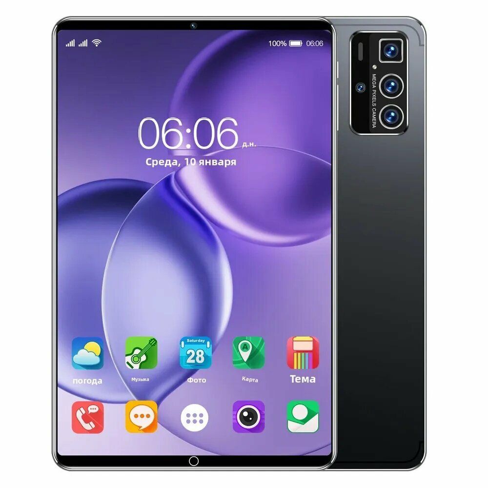 Планшет 14Pro, 2K, 16ГБ, 1ТБ, Android/Windows, OLED, 12", черный
