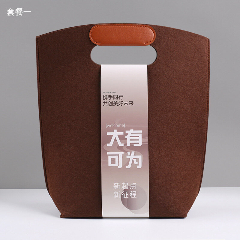 Сумка из фетра, бизнес-подарок, маленькая красная книга, новогодний корпоративный подарочный набор, ежегодное собрание компании, высококачественный подарочный набор на весенний фестиваль