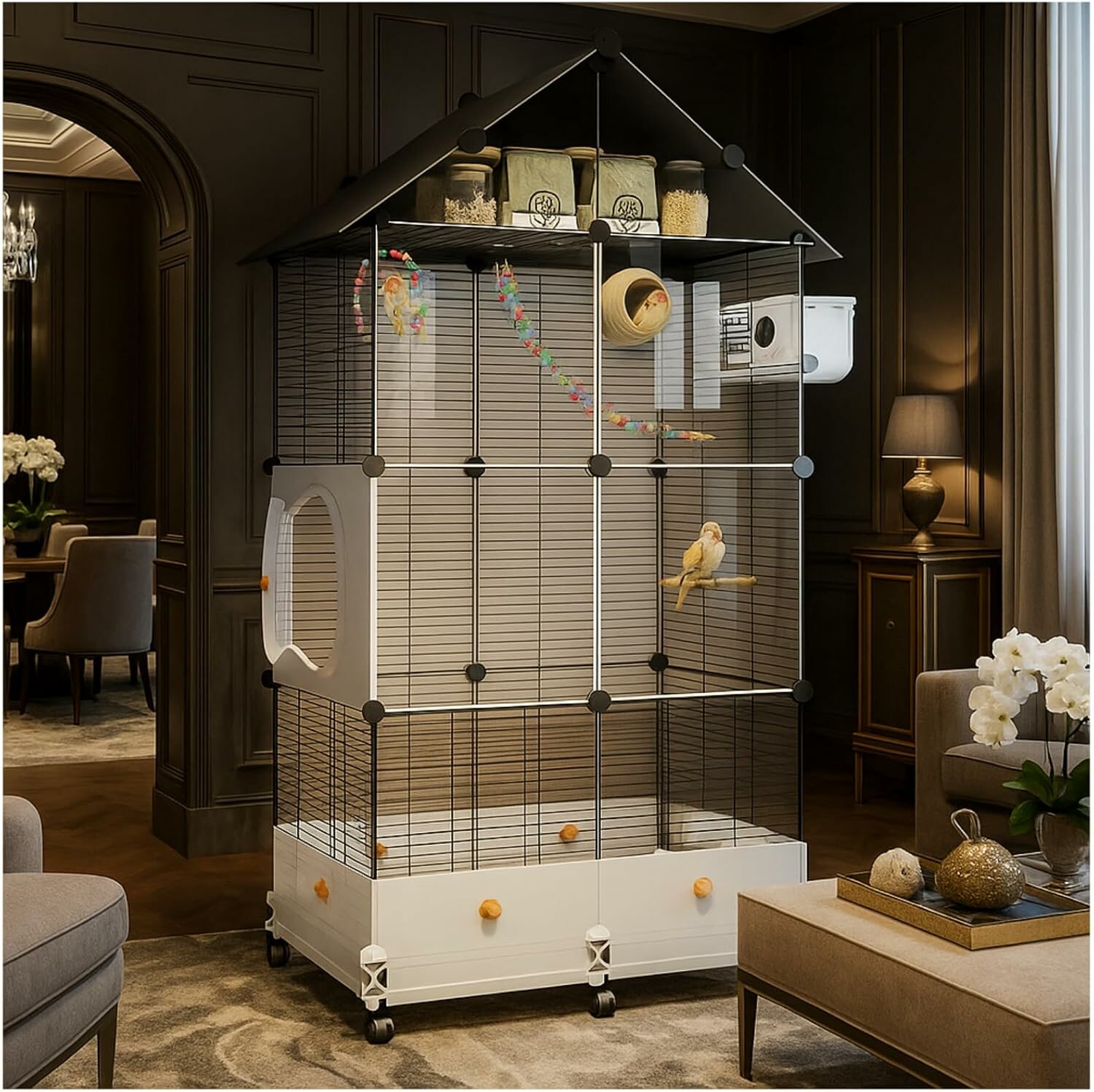 Клетка для попугаев, большая вилла с летающей птичьей клеткой, подходит для попугаев и голубей