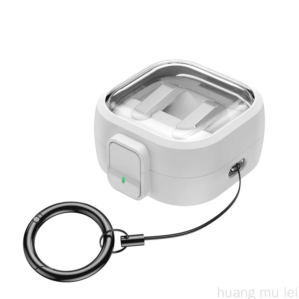 Защитный премиум чехол с карабином и замком для Samsung Galaxy Buds 4 и Buds 4 Pro, поддерживающий проводную и беспроводную зарядку, выполнен в противоударном исполнении