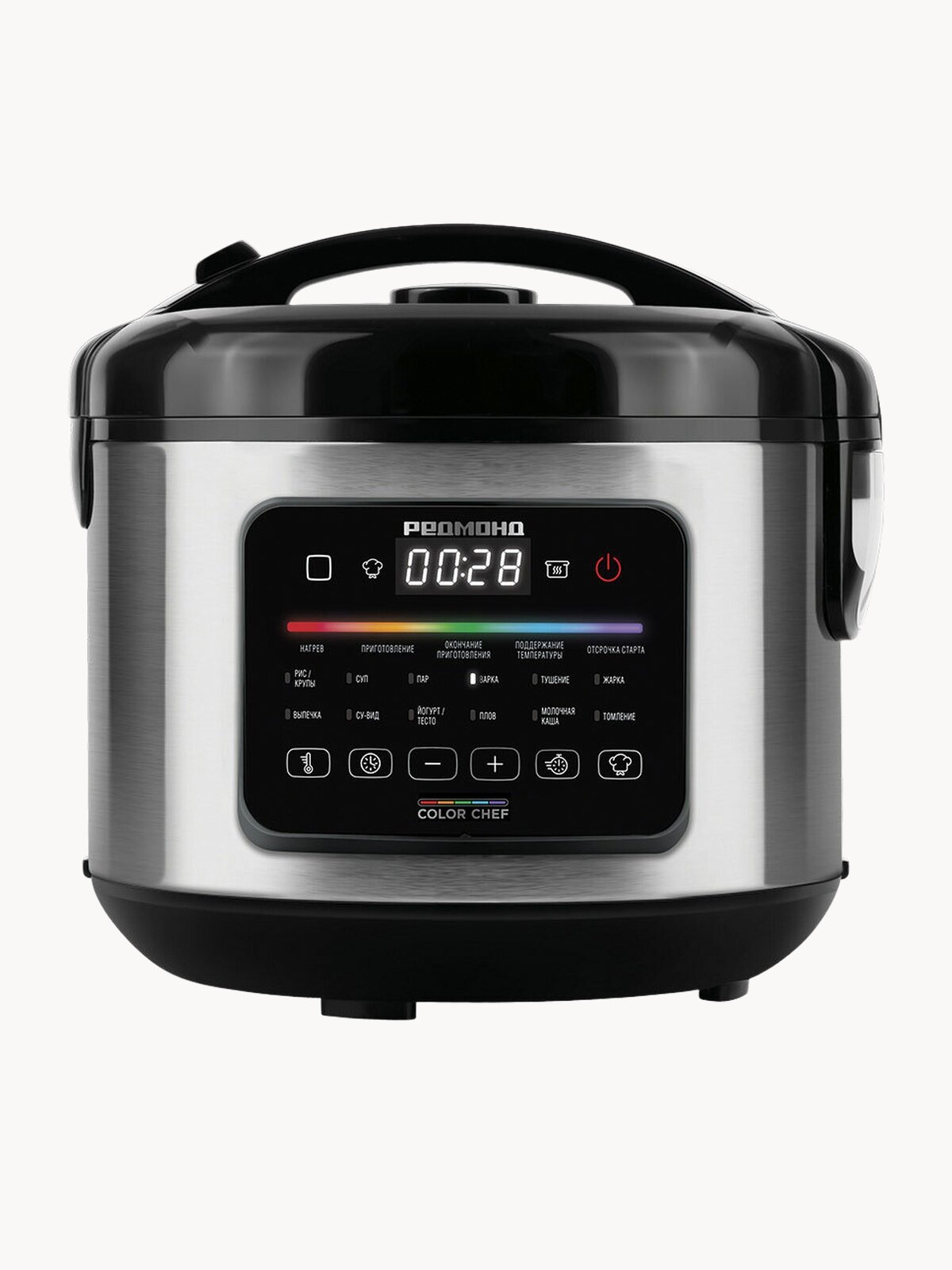 Мультиварка редмонд MC128, 14 программ, антипригарная чаша 3 л, сенсорное управление, автоподогрев, мультиповар, 500 Вт