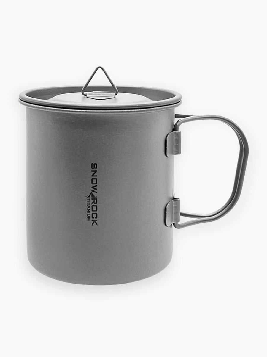 Кружка титановая CFPRESS походная, с крышкой, 500 мл, складные ручки