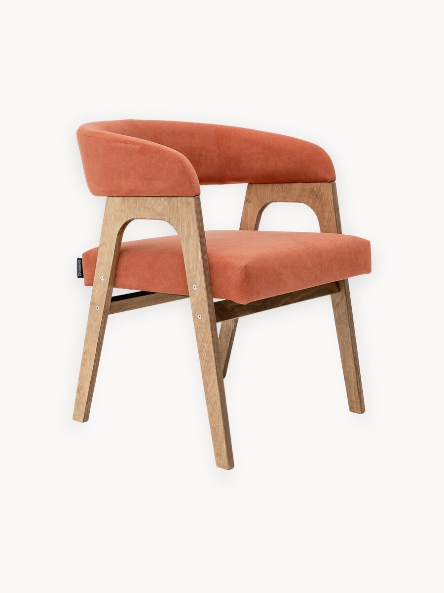 Стулья ZASIDELIS кайф мягкие для кухни дома и офиса терракотовый, из велюра, 63x56x72 см, до 130кг 2 шт