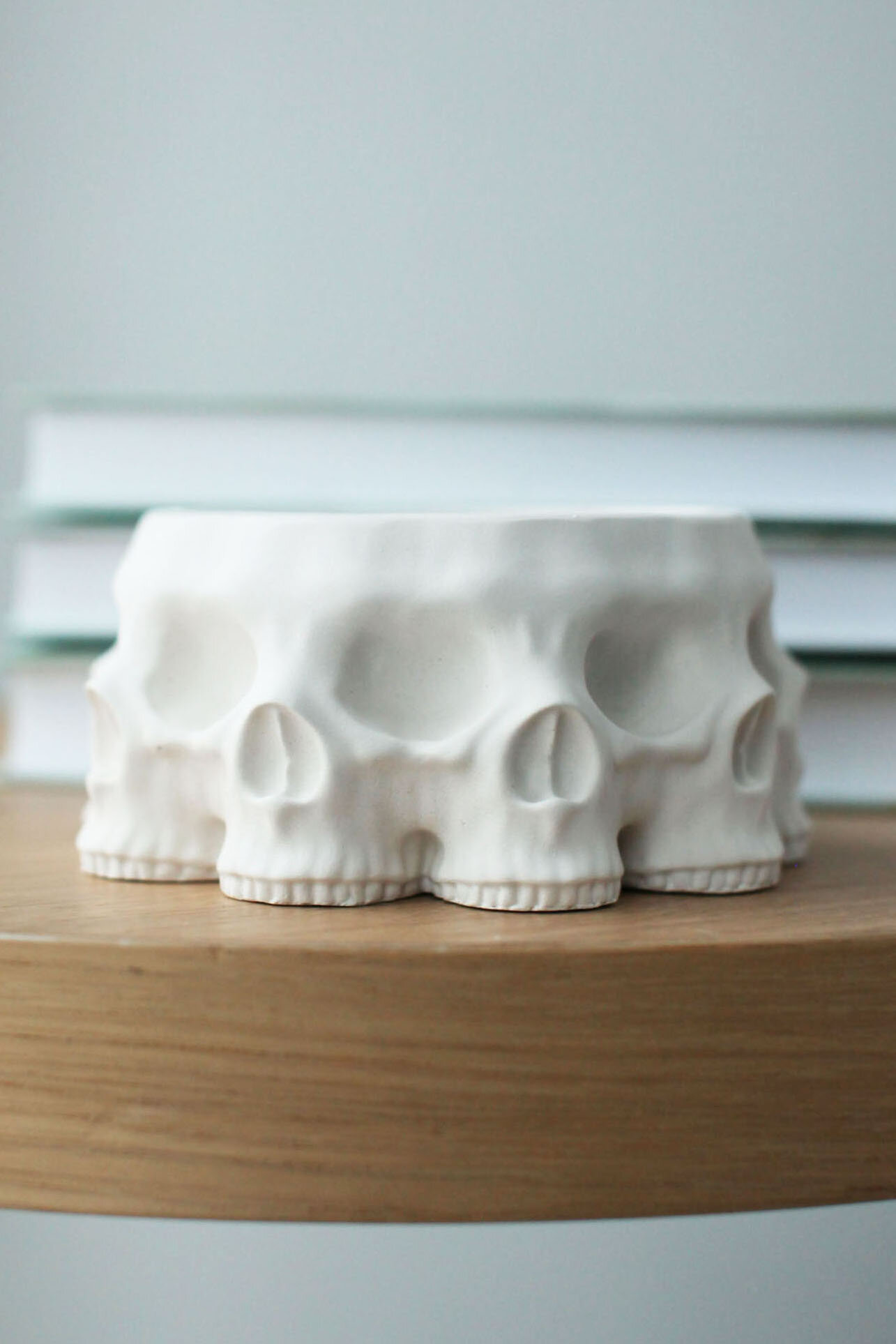 Кашпо ZAVOD BETON "Череп", D 12 см, высота 6 см, бетон, настольное