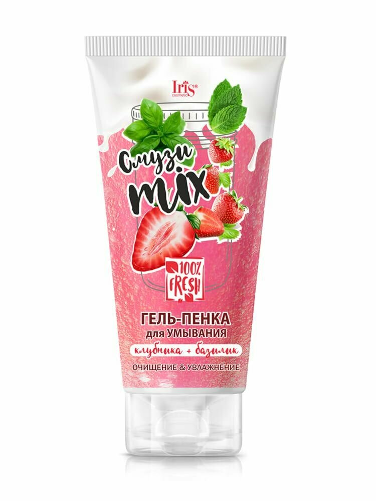 Iris смузи mix Гель-Пенка для умывания клубника и базилик, 170г