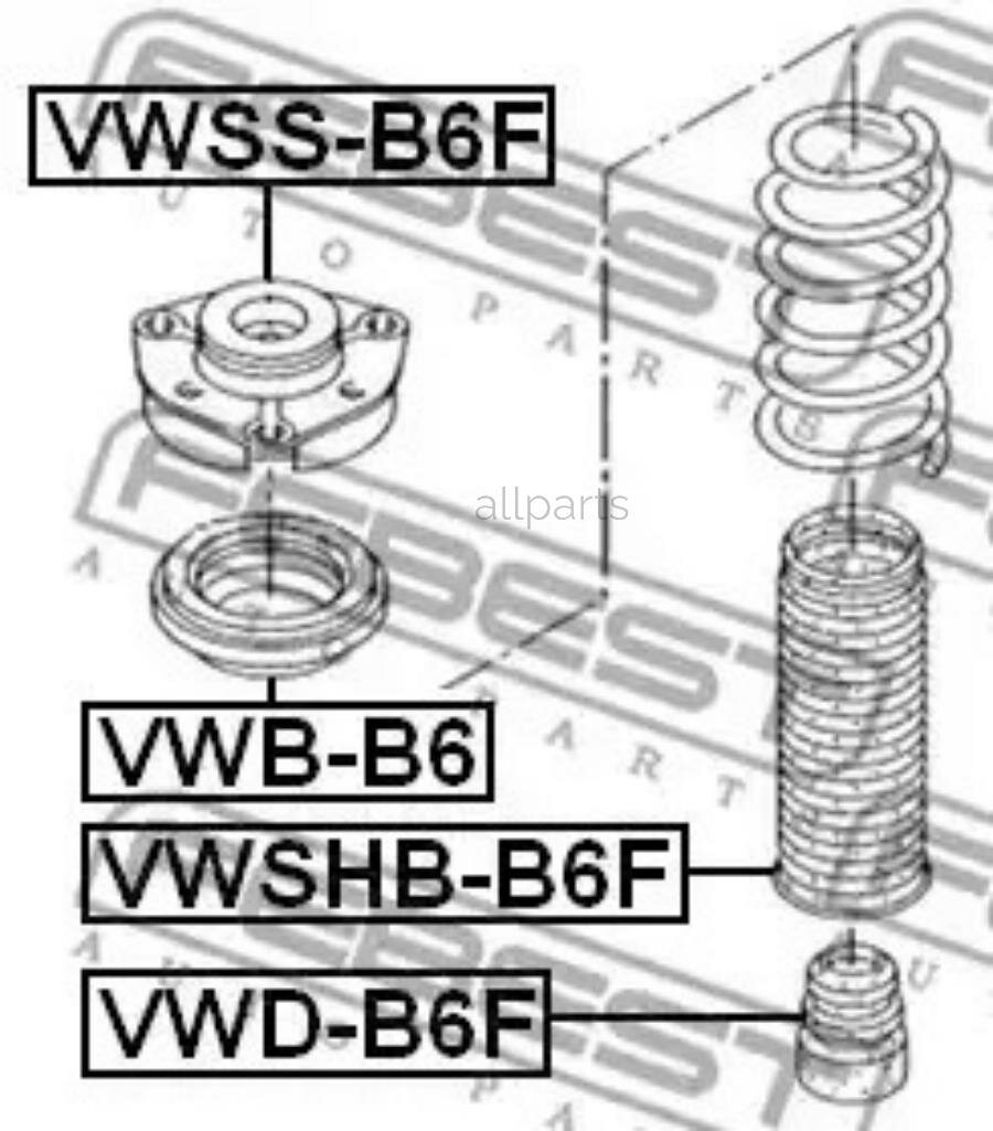 FEBEST VWB-B6 подшипник опоры переднего амортизатора SKODA OCTAVIA II 2004-