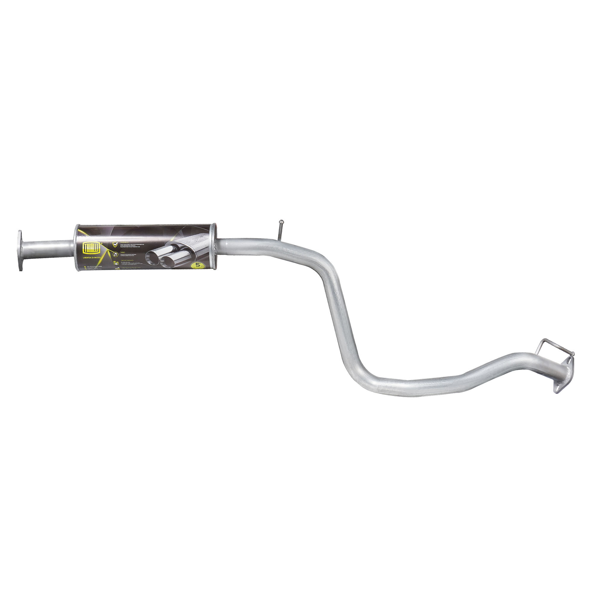 Глушитель для а/м Chery Bonus (11-) доп. резонатор (нерж. алюм. сталь) Trialli арт. EAM2810