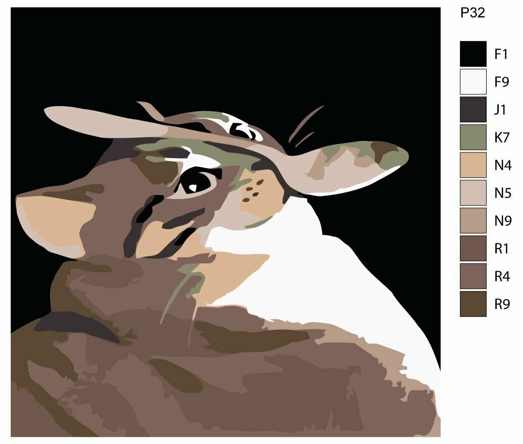 Детская картина по номерам P32 "Жирные котики. Кот с ложкой" 30x30