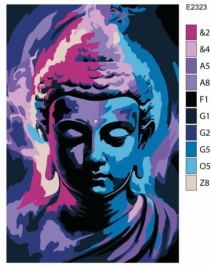 Детская картина по номерам E2323 "Будда" 20x30