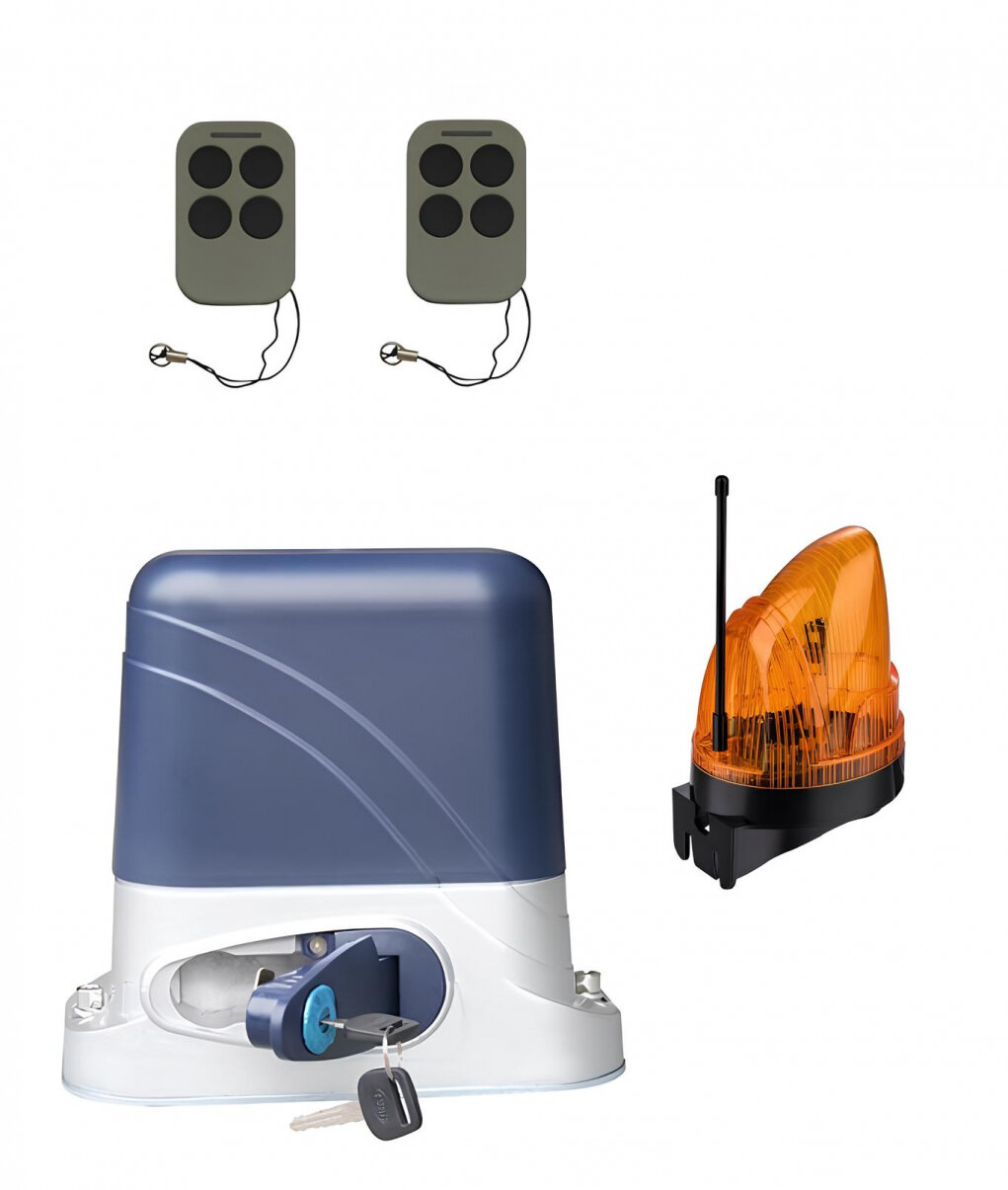 Автоматика для откатных ворот KSL-800 KIT-L1K, комплект: привод, 2 пульта, лампа