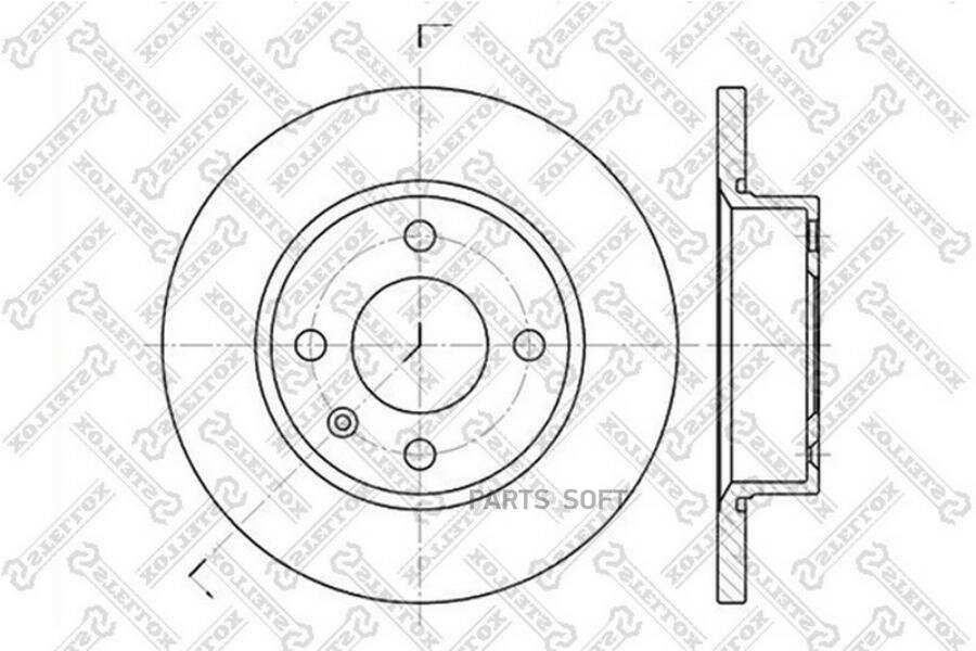STELLOX 60204305SX диск тормозной передний!\ Skoda Felicia, VW Caddy 1.6/1.9 D 94>