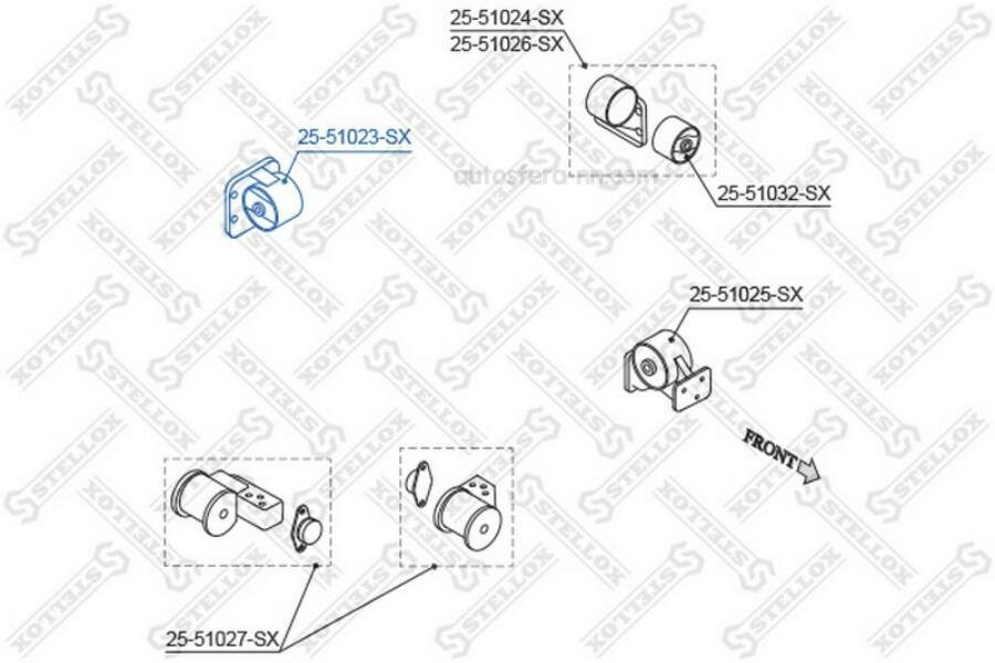 STELLOX 2551023SX подушка ДВС задняя!\ Hyundai Accent 1.3-1.6 99>