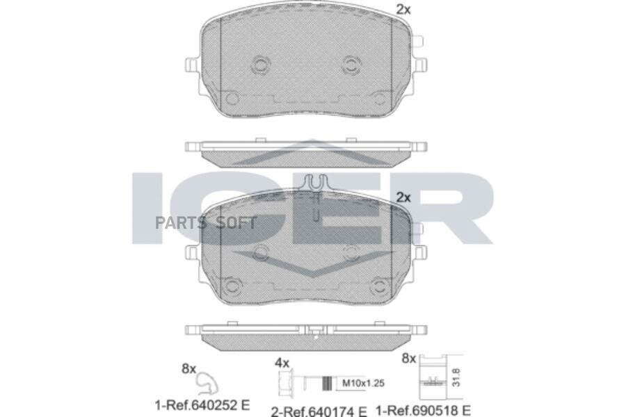 ICER 182365 Колодки торм. диск. передние MERCEDES GLE-Series (11/19-) GLS-Series (10/18-) ()