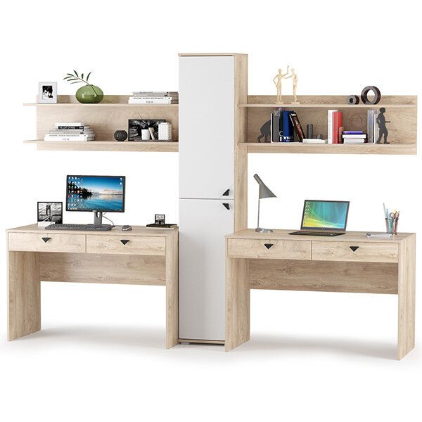 Бостон № 05, цвет дуб эндгрейн элегантный/фасады МДФ милк рикамо софт, 12.69+09.132+13.154+12.69+09.132