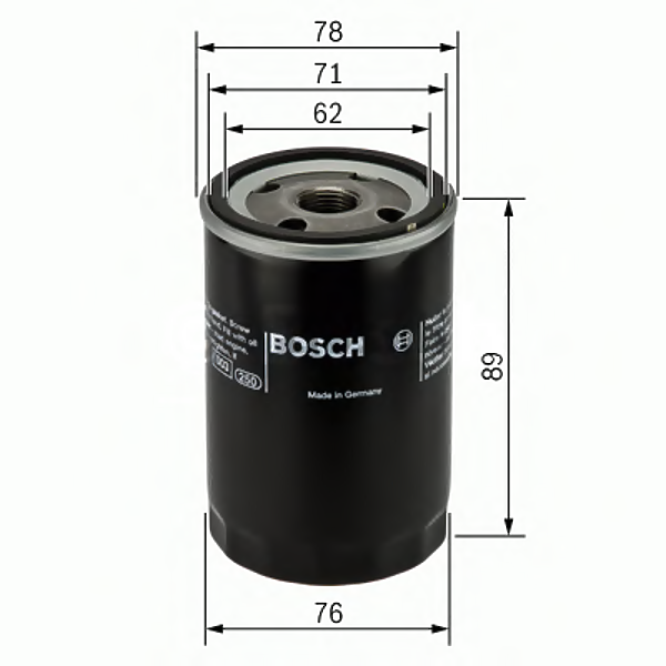 BOSCH 0 451 103 050 (0000802666 / 01174416 / 01183358) фильтр масляный\ BMW (БМВ) e12 / e30 / e21 / e28 1.6-2.0 91