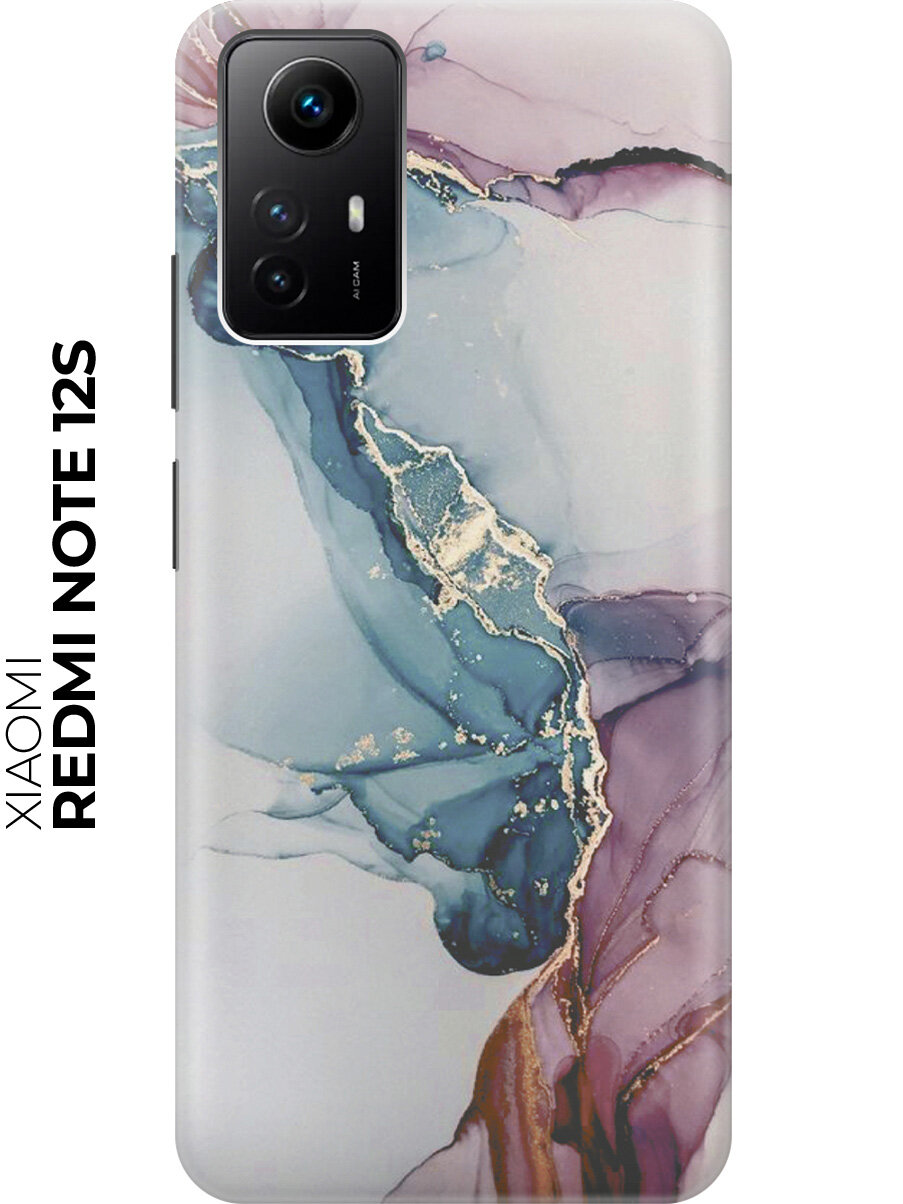 Силиконовый чехол на Xiaomi Redmi Note 12s / Сяоми Редми Ноут 12с с рисунком "Сине-розовый мрамор"