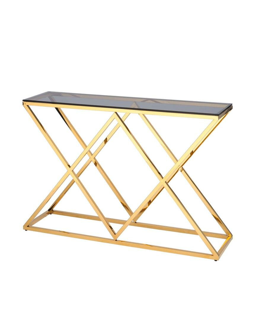 Консоль Stool Group Консоль инсигния 115*30 золото стекло smoke арт. УТ000001500