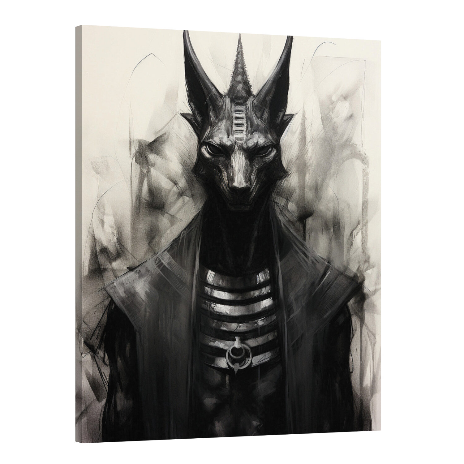 Интерьерная картина 50х70 "Анубис: покровительник загадок и тайн"