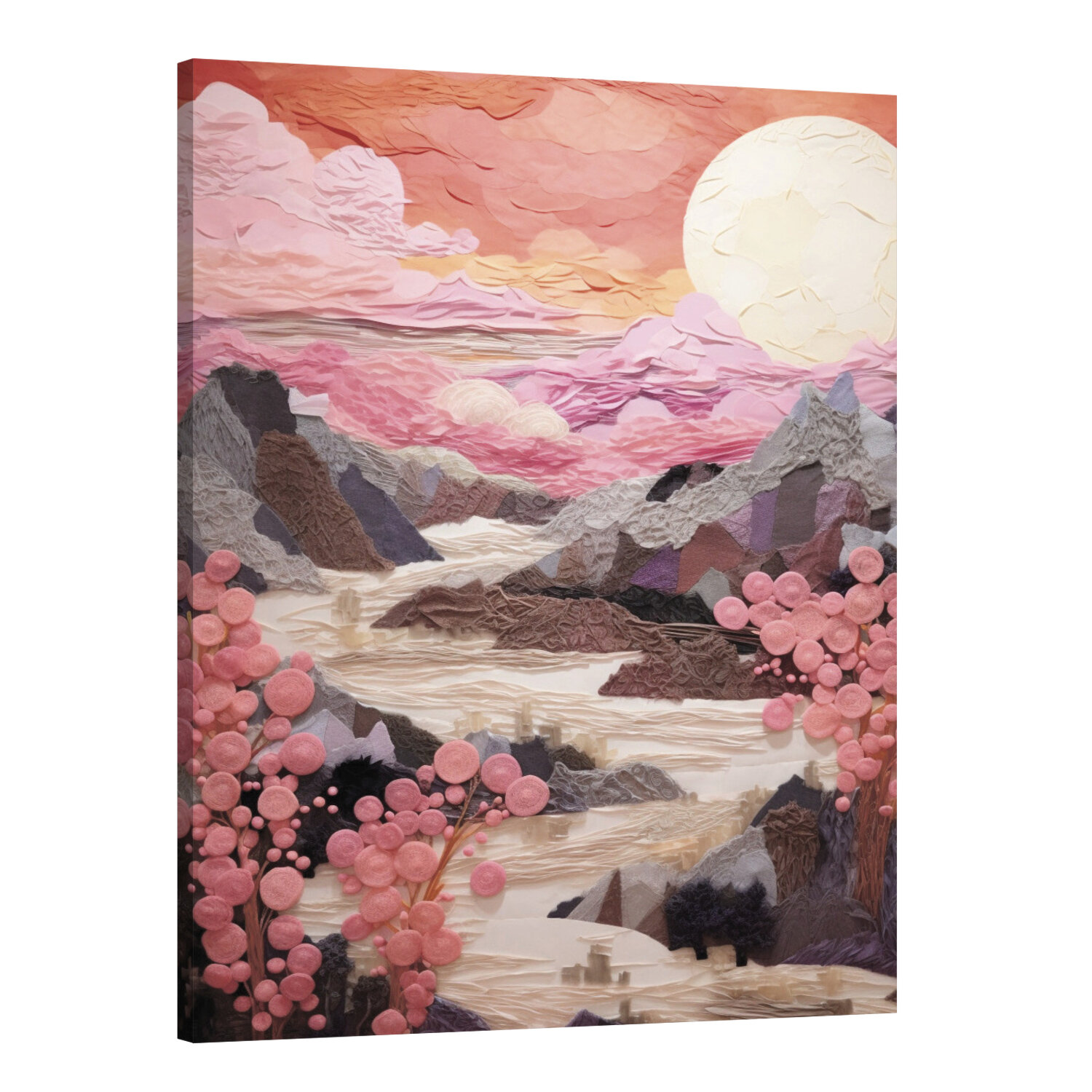 Интерьерная картина 50х70 "Закат в розовых тонах"