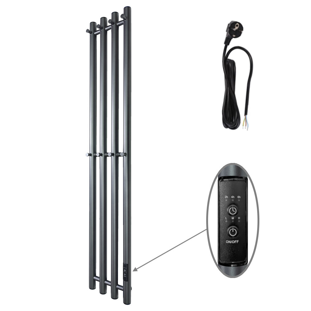 Электрический полотенцесушитель Маргроид 120х21 Inaro-12018-1049-7024R графитовый серый