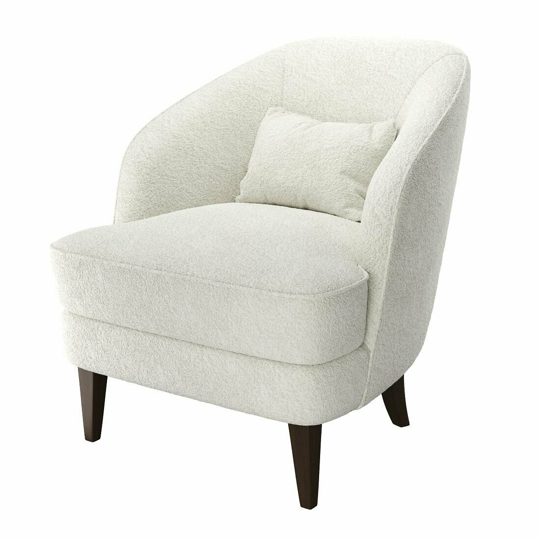 Кресло RUTA, 760х800х850, темный орех, молочный FLUFFY 05