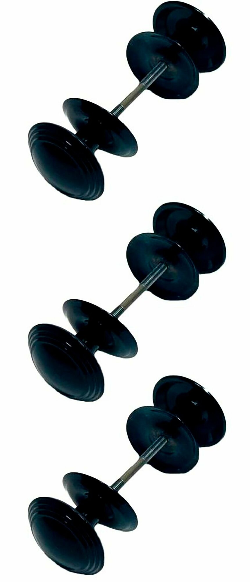 Ручка-кнопка дверная РДК черная (3 штуки)