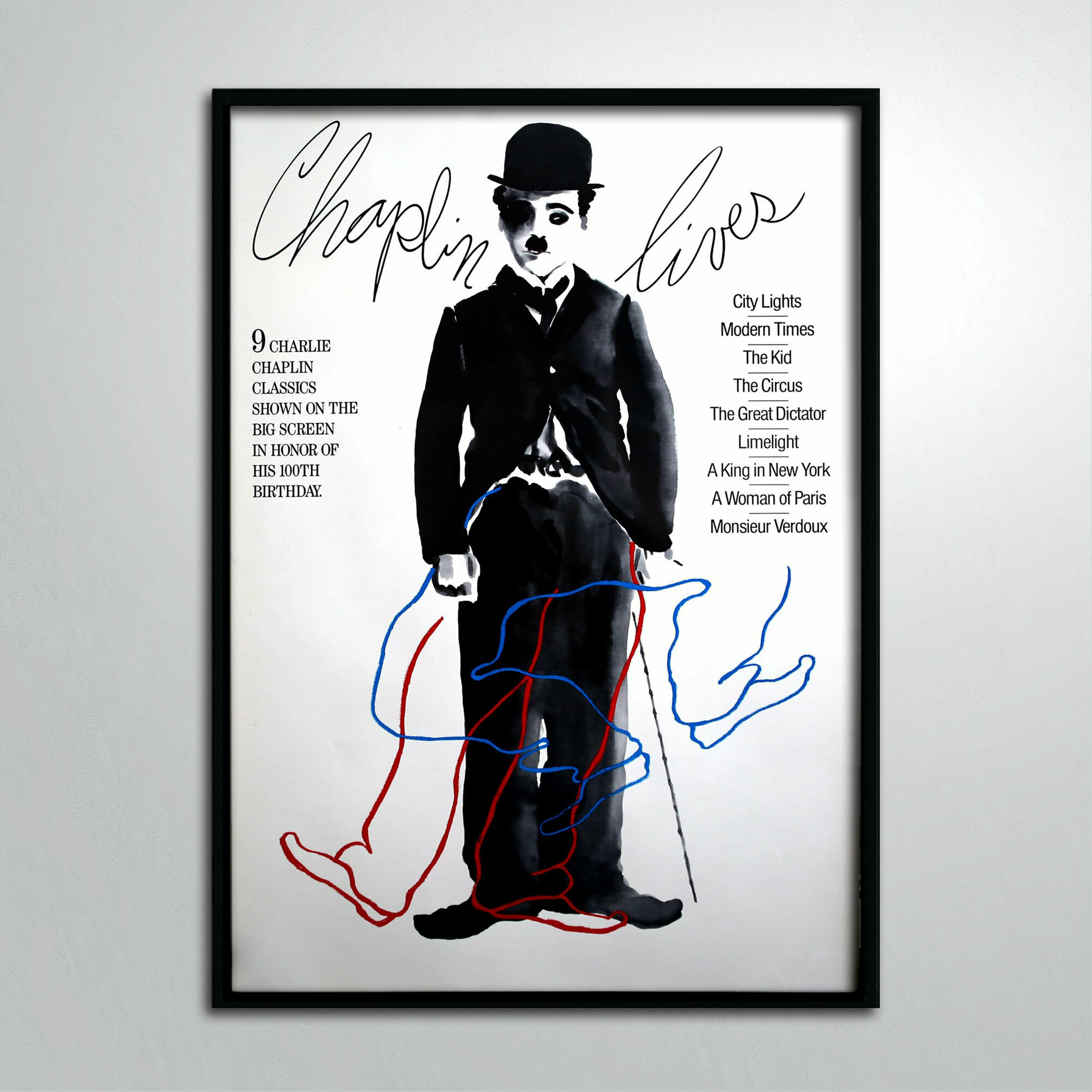 Постер без рамы/Винтажный плакат/Чарли Чаплин Все его фильмы Арт