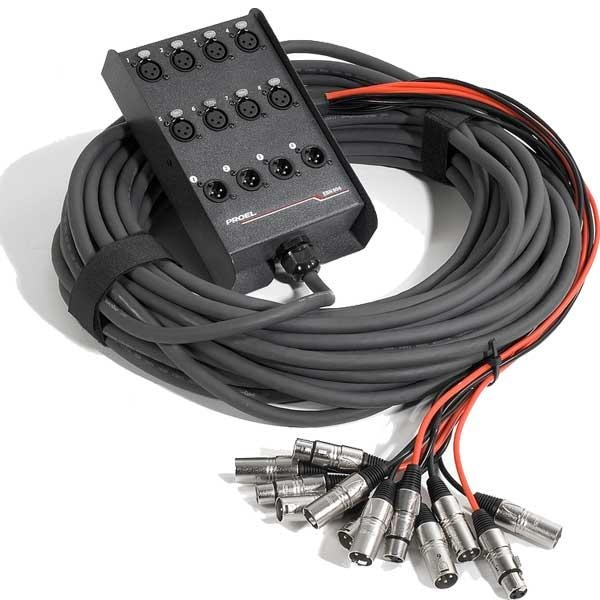 Мультикабель Proel EBN804: 8 входов XLR, 4 выхода XLR, 25 м