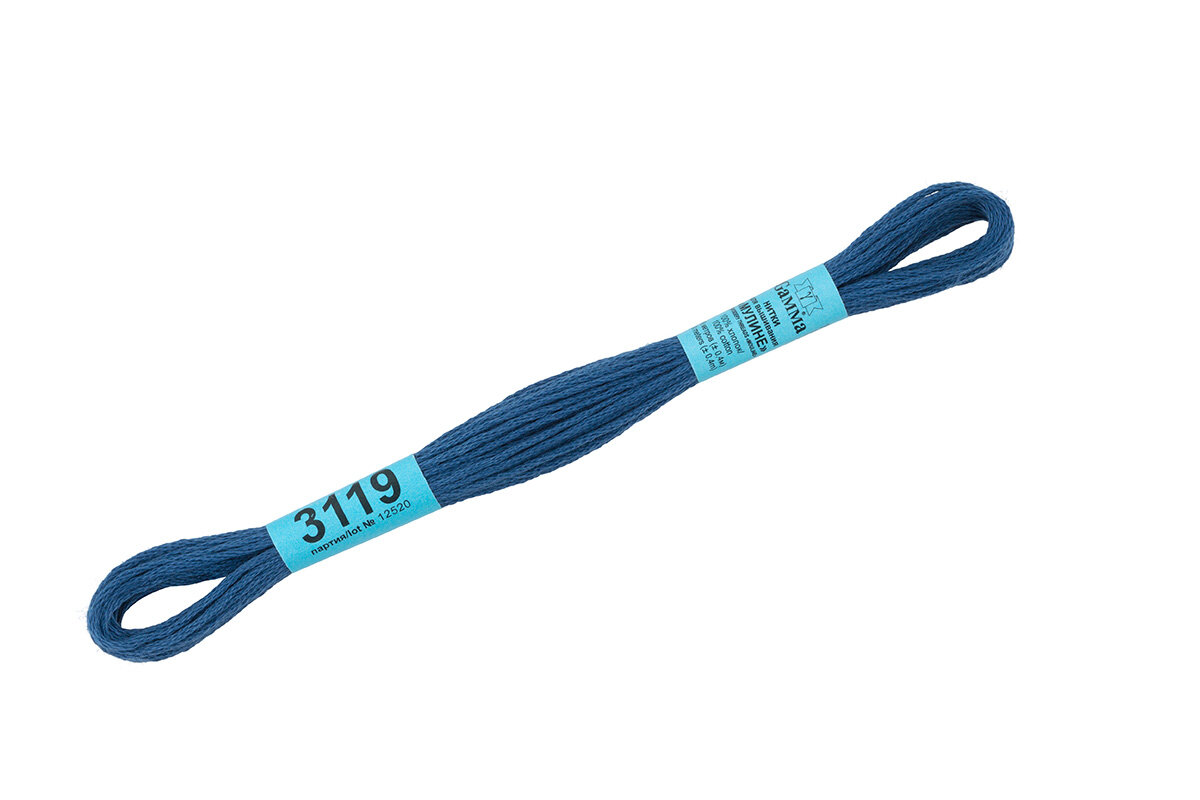 Мулине GAMMA нитки для вышивания 8м. 3119 синий, 1 штука.