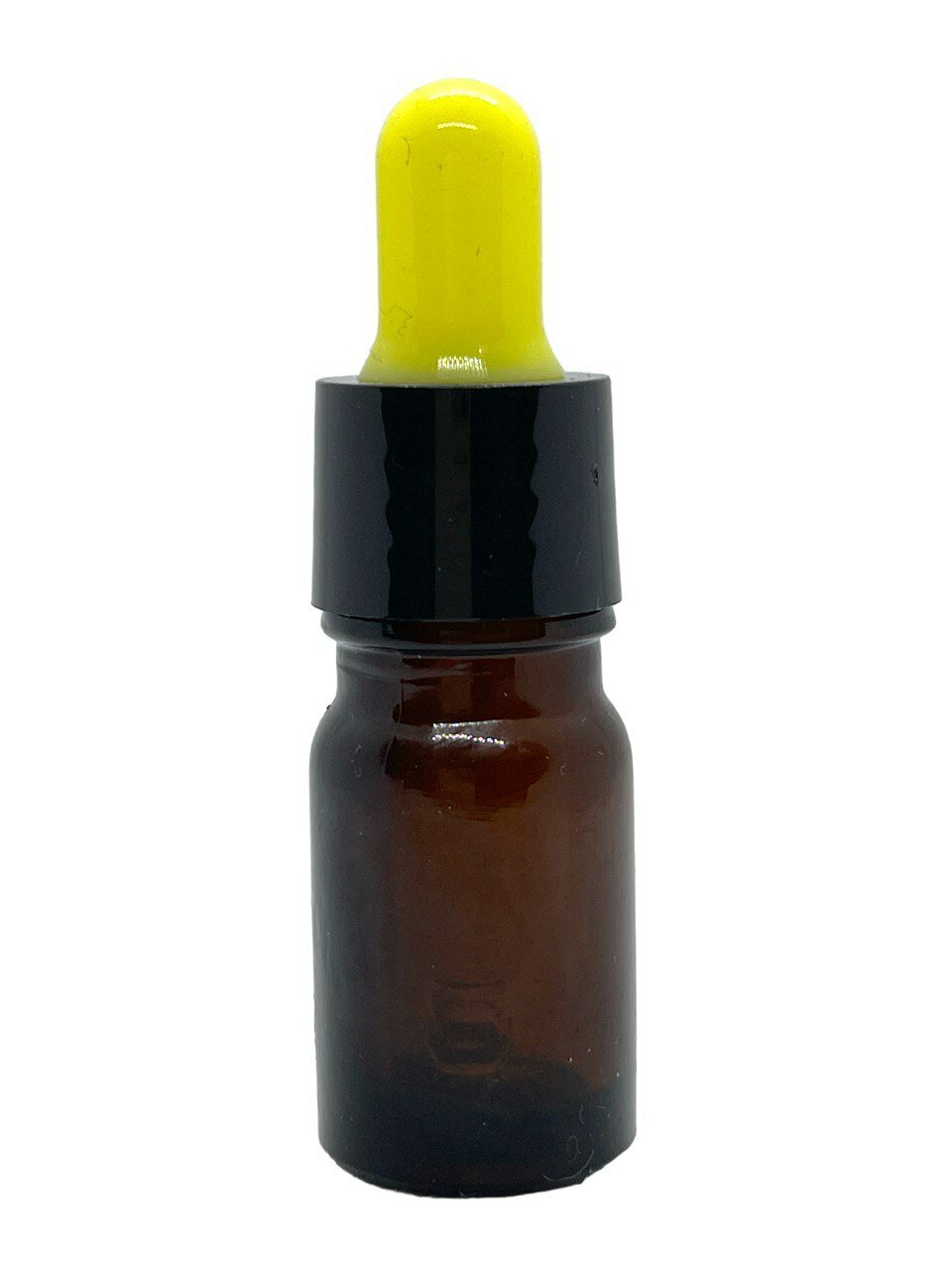 Набор пипеток для эфирных масел, флакон 5 мл, 6 штук, янтарное стекло, черная крышка, желтая груша