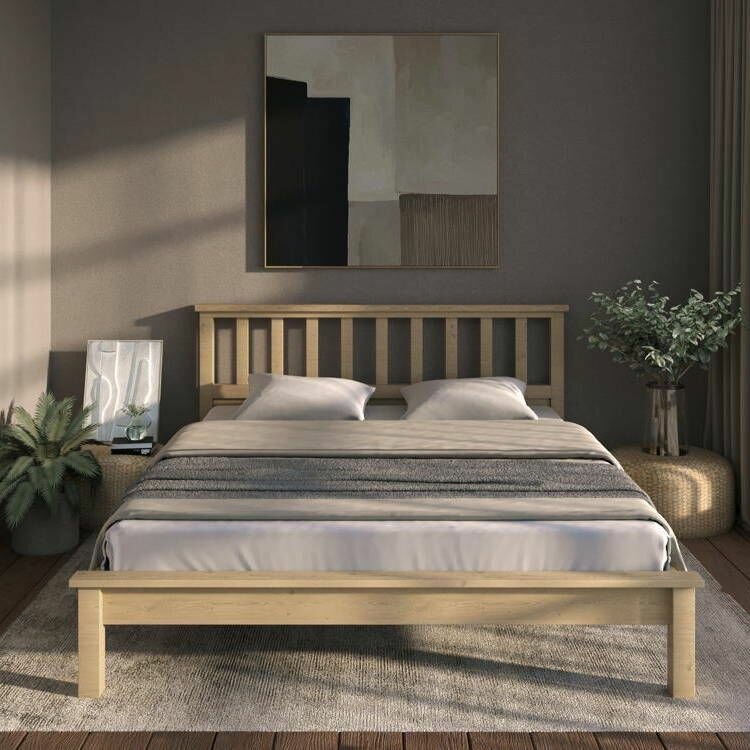 Кровать односпальная массив сосны 120x190 Агния цвет Беленый дуб