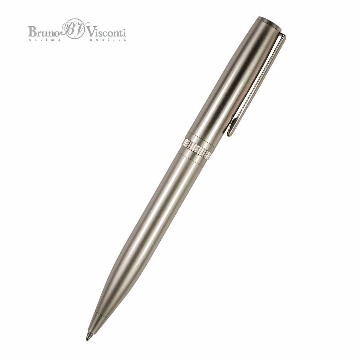 Ручка шариковая автоматическая BOSTON Bruno Visconti 0,7мм, корпус металлический шампань, синяя.