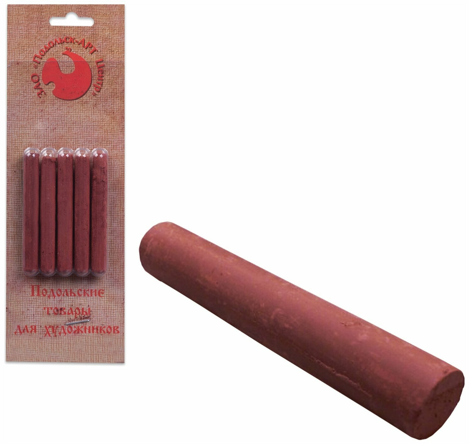 Сангина светлая, набор 5 штук (длина55± 1мм; диаметр 8 мм± 1мм), в блистере