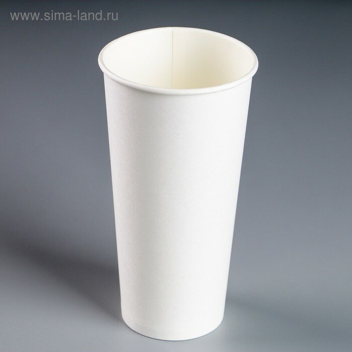 Стакан одноразовый бумажный Белый, для горячих напитков 500 мл, диаметр 90 мм, 80 шт.