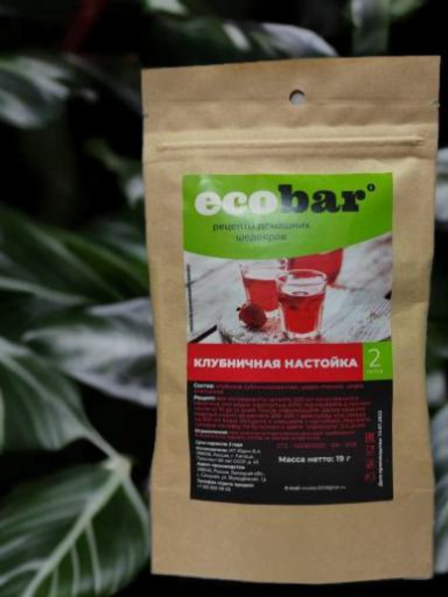 Настойка для самогона Ecobar, "Клубничная", на 2 л, в дой-паке
