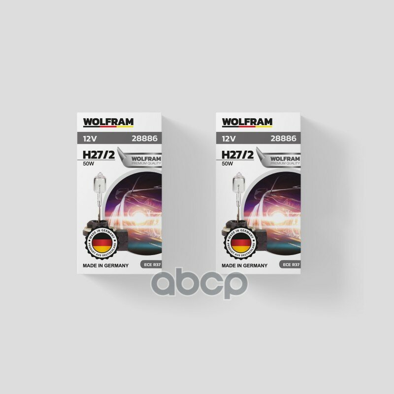 Лампа H27 50W PGJ13 12V WOLFRAM HALOGEN BULB 1 шт. картон 28886/H27 27W PG13 H27 27W PG13 WOLFRAM арт. 28886