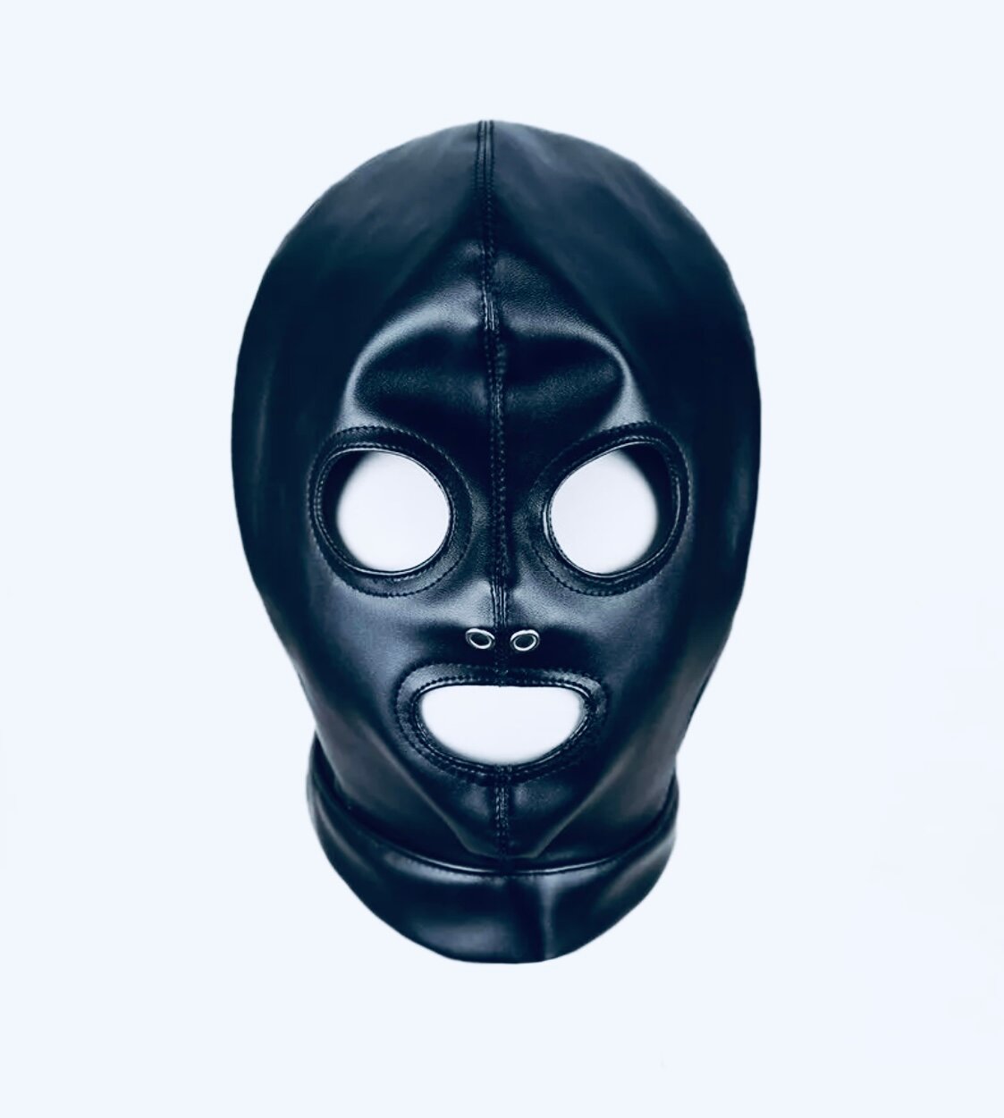 Кожаная БДСМ маска шлем с прорезями на шнуровке от CONTACT 18+, 6969