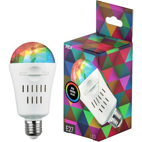 Светодиодная лампа Rev проекционная DISCO, RGB, со сменными тематическими картинками, 4Вт, E27, 32453 9