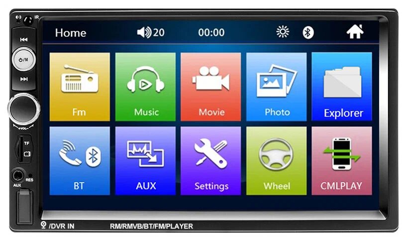 Автомагнитола 2DIN с камерой заднего вида (Bluetooth, USB, AUX, Mirror Link) / 2 дин магнитола / сенсорная