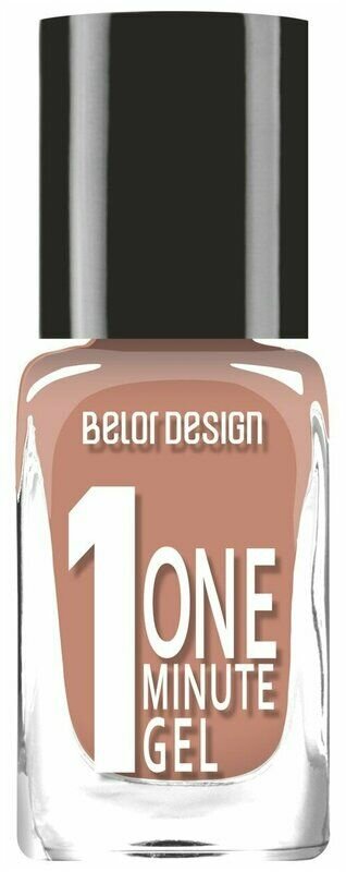 Belor Design Лак для ногтей One minute gel, тон 207 бежево-красный, 10 мл