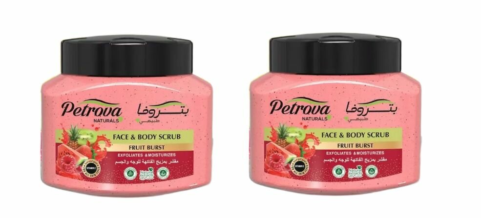Petrova Гель-скраб для тела Naturals Фруктовый взрыв, 500 мл - 2 штуки