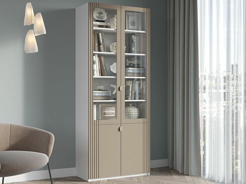 Книжный шкаф с полками " Санторини" 80х200х40 Мокко